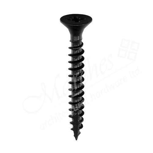 3.5 x 25mm (7 x 1") Black Pozi Countersunk Screws (Box 200) - Multi ...