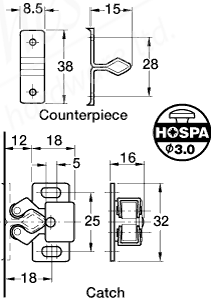 Twin roller catch, spring loaded - Roller catches - Locking and ...