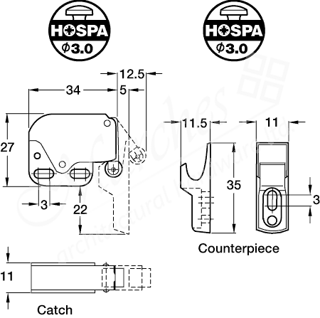 Spring Catch Mini Latch White - Spring Catches - Locking and Security ...