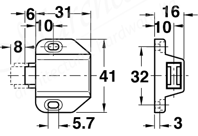 Magnetic Catch Plastic Black - Pressure catches - Locking and Security ...
