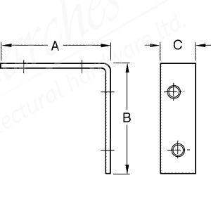 Chair bracket, 25-80 mm, stainless steel - Angled connecting brackets ...