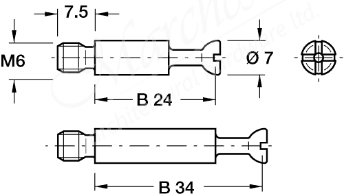 Minifix 15 Bolt Bright S24/m6 - Minifix: Connecting Bolts - Knock Down ...