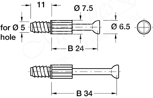 Minifix Bolt Econo -s24/5mm Zp - Minifix: Connecting Bolts - Knock Down ...