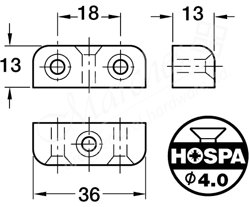Modesty Block 1/2 Brown No Scr - Surface Mounted KD FIttings - Knock ...