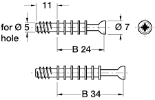 Minifix 15 connecting bolt, for ø 5 mm holes - Minifix: Connecting ...