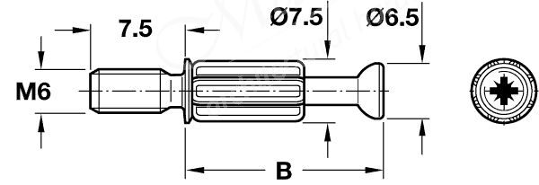 S200 connecting bolt, for secrewing into sleeves or dowels - Minifix ...