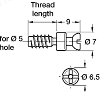 Rafix ø 7 mm connecting bolt, for ø 5 mm holes - Rafix - Knock Down (KD ...