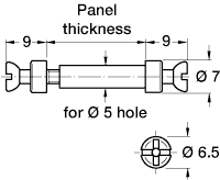 Rafix ø 7 mm double-ended bolt, for ø 5 mm holes - Rafix - Knock Down ...