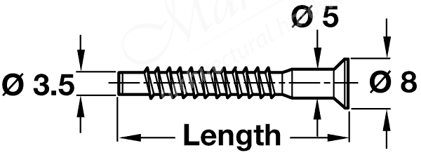 Confirmat one-piece connectors, ø 8 mm head - Confirmat connectors ...
