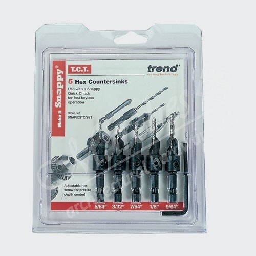 SNAP/CSTC/SET - Trend Snappy 5 piece TCT Countersink Set - Counterbores ...