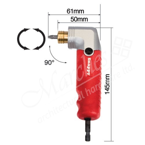SNAP/ASA/2 - Trend Snappy 90Â° Angle Screwdriver Attatchment with Bits ...