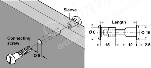 M6 connecting screws, complete fitting - Connecting screws and bolts ...