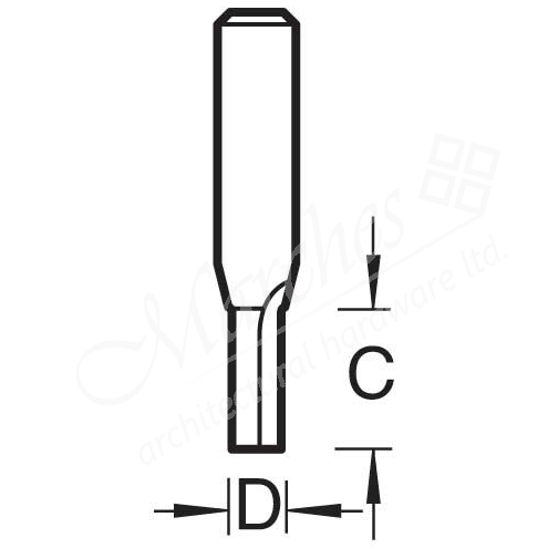 C001AX1/4TC - Two Flute Cutter 3mm diameter - Straight Flutes ...