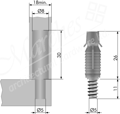 Permanent Assembly Dowel 18mm - Dowel Connectors and Dowels ...