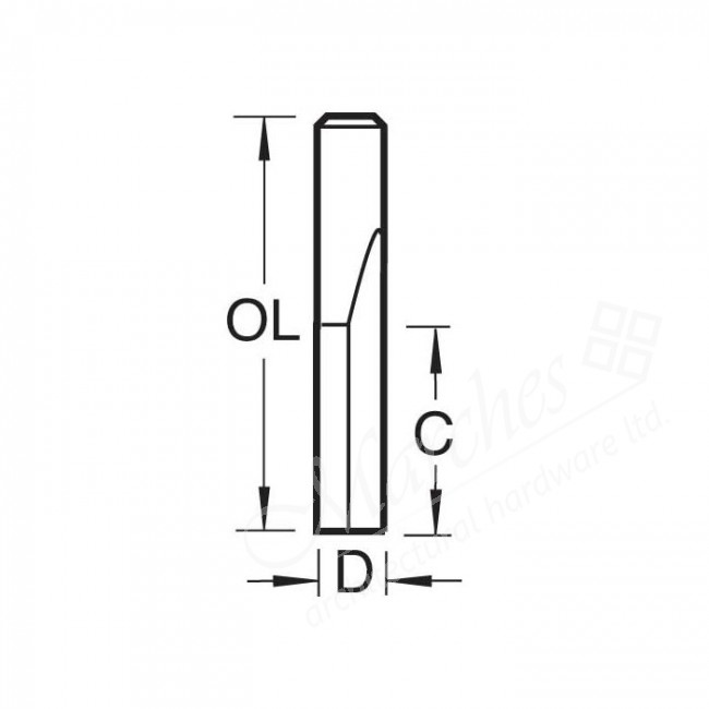 S3/21 Two Flute Cutter 6.3mm Ø ¼" - Straight Flutes - CraftPro Router ...