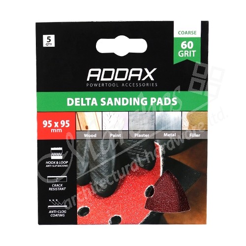 95 x 95mm Multi-Tool Delta Sanding Pads 60 Grit (Pack 5) - Sanding ...