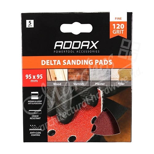95 x 95mm Multi-Tool Delta Sanding Pads 120 Grit (Pack 5) - Sanding ...