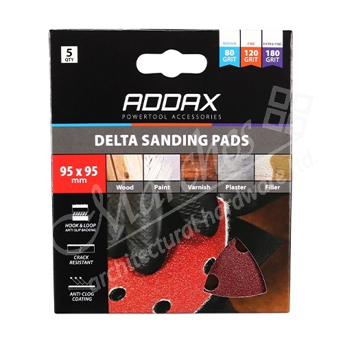 95 x 95mm Multi-Tool Delta Sanding Pads 80/120/180 Grits (Mixed Pack 5 ...