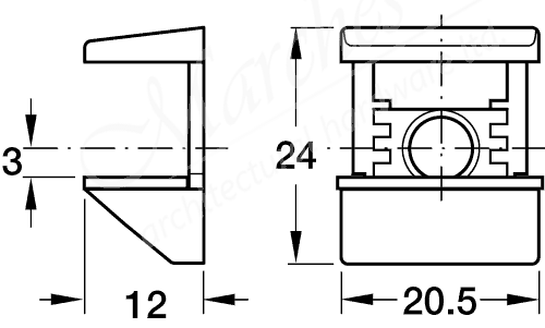 Shelf Clamp Support - screw fixings - Nickel Plated - Screw fixing ...