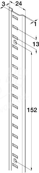 Raised Bookcase Strip St EB - Shelf support strip systems - Shelf ...