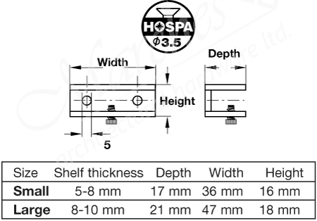 Shelf Supp Clamp Ss Col 5-8mm - Shelf clamps and retainers - Shelf ...