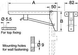 Folding bracket, 150 kg load capacity, light duty Hebgo - Brackets ...