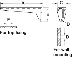 Fixed shelf bracket, 150 kg load capacity, Hebgo - Handrail, Shelf ...