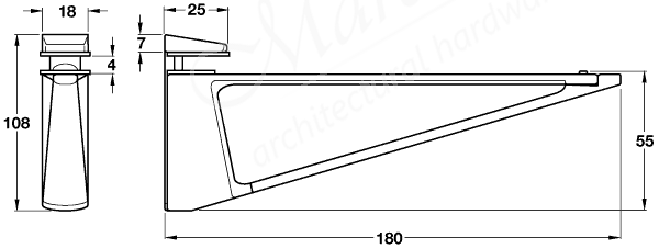 Shelf support - screw fixing - Handrail, Shelf & Table Brackets ...