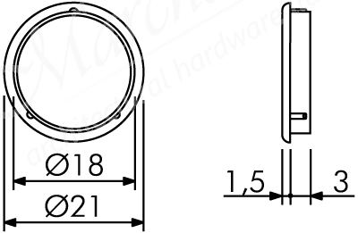 Cover Cap Ni Pl 18mm - Marches Architectural Ironmongery