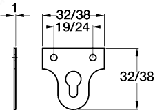 Mirror plate, keyhole version - Mirror fittings - Door Furniture ...