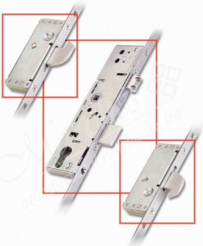 3 Point Door Lock 2 Hook 45mm Backset - Stainless Steel - Single Door ...