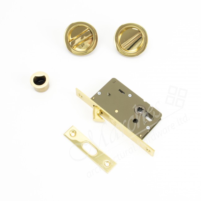 Sliding/Pocket Door Locking Kit - Polished Brass - Pocket Door Systems ...