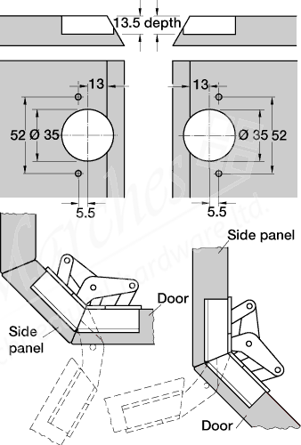 Mitre Hinge 120d Ni Pl Scr Fix - Misc Hinges - Ironmongery Hinges ...