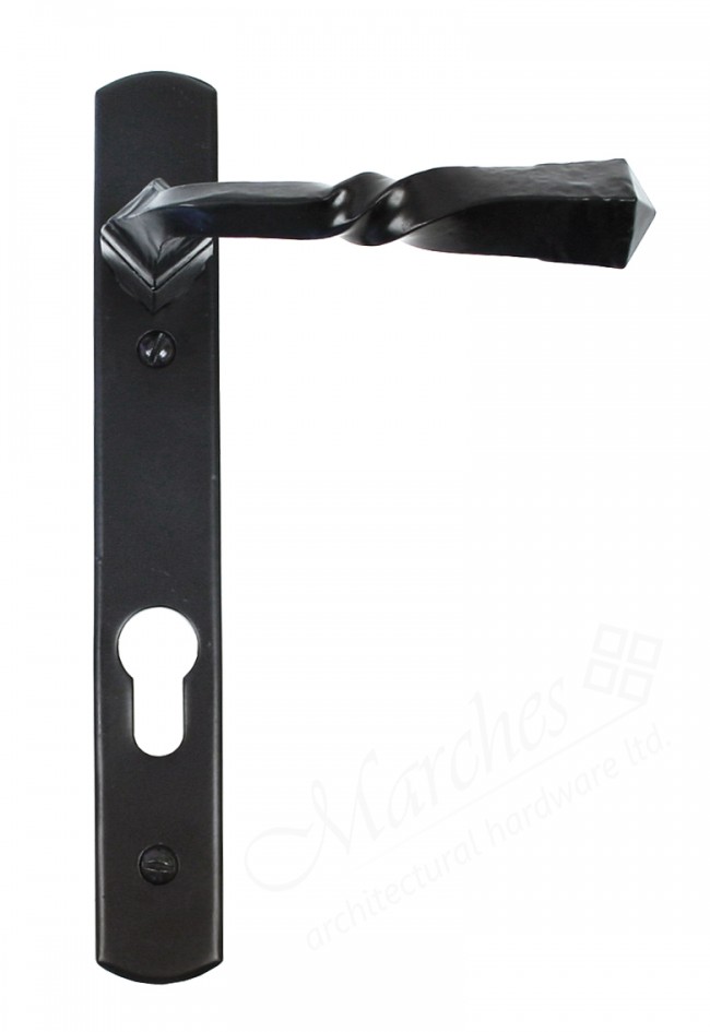 Narrow Euro Espag Handles (92mm Centres) - Black - Espagnolette Door ...
