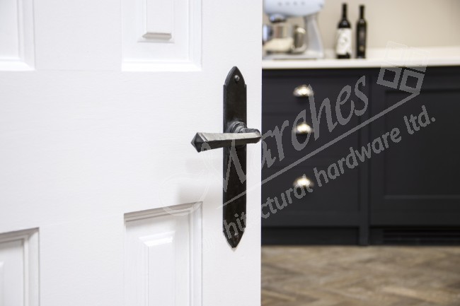 Gothic Lever Latch Set - Beeswax - Lever Handles on Backplate - Door ...