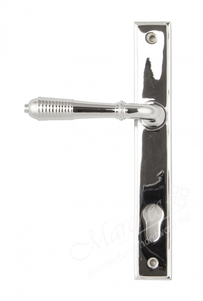 Reeded Slimline Lever Espag. Lock Set - Polished Chrome - Espagnolette ...
