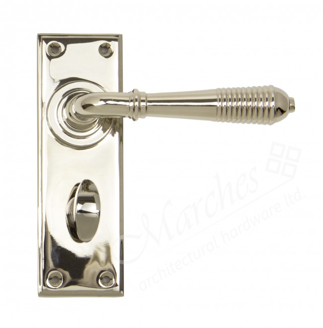 Reeded Lever Handle - Polished Nickel - Lever Handles on Backplate ...