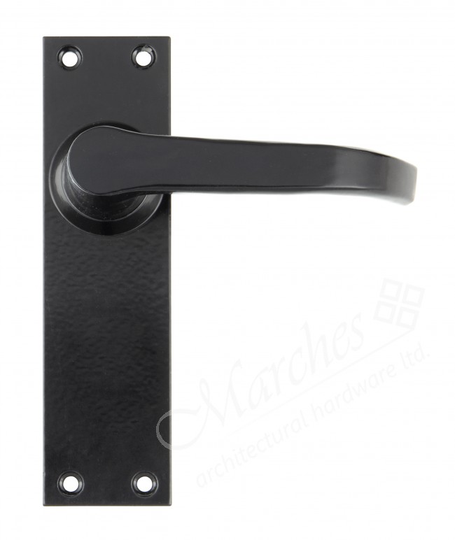 Deluxe Handel Set - Black - Lever Handles on Backplate - Door Handles ...