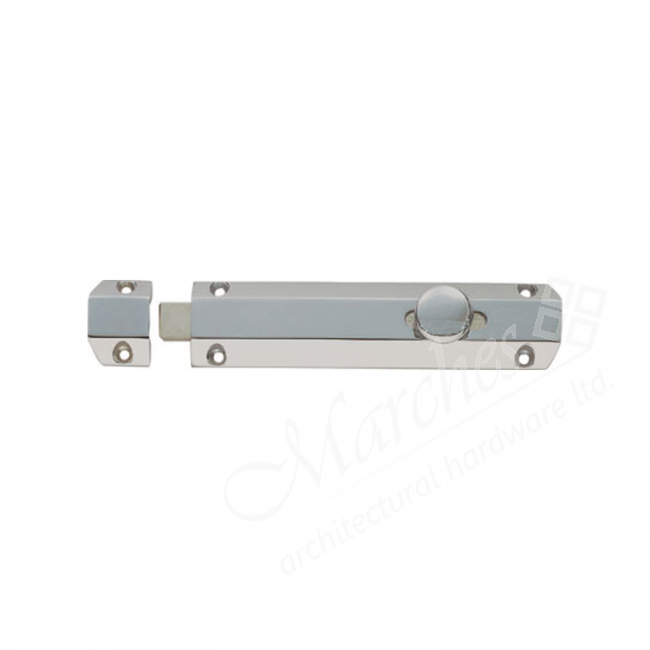 10" Surface Bolt with 3 Keeps - Satin Chrome - Slide Action Bolts ...