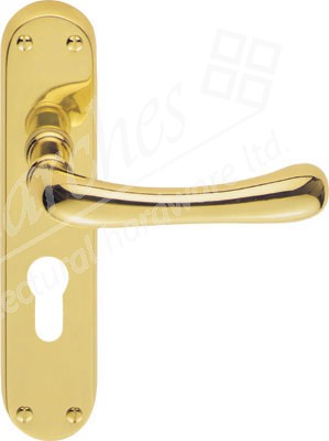 Carlisle Ibra Lever Euro Lock Handle - PB - Lever Handles on Backplate ...