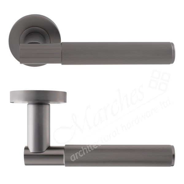 Insignia Linear Knurled Lever On Rose - Dark Bronze (Zinc) - Lever ...