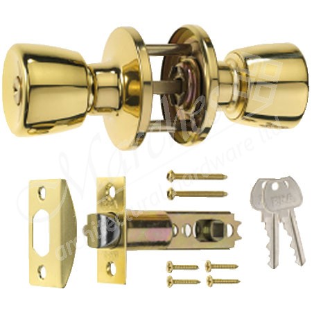 Era Entrance Lock Set - Brass Effect - Rim & Mortice Door Knobs - Door ...