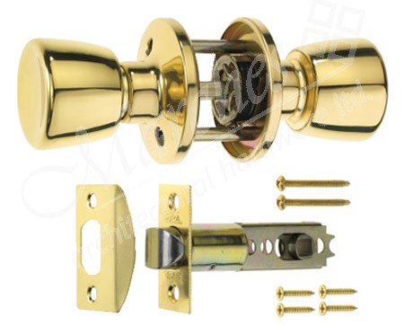 Era Passage Lock Set - Brass Effect - Rim & Mortice Door Knobs - Door ...