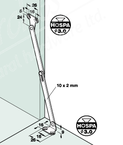 Flap stay, with slotted centre joint - Stays: Flap stays - Locking and ...