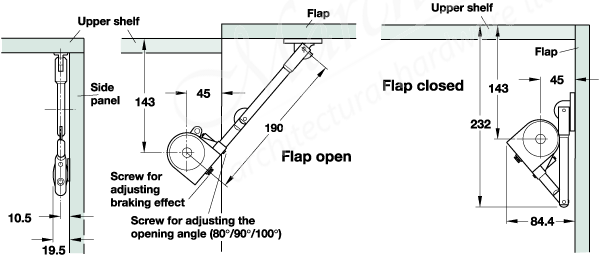 Lid stay, with quick mountign angled foot - Stays: Lid stays - Locking ...