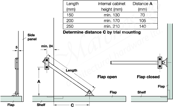 Flap stay, with brake - Stays: Flap stays - Locking and Security ...