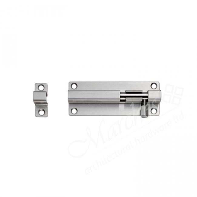 8" Straight Barrel Bolt with 3 Keeps - Satin Stainless Steel - Barrel ...