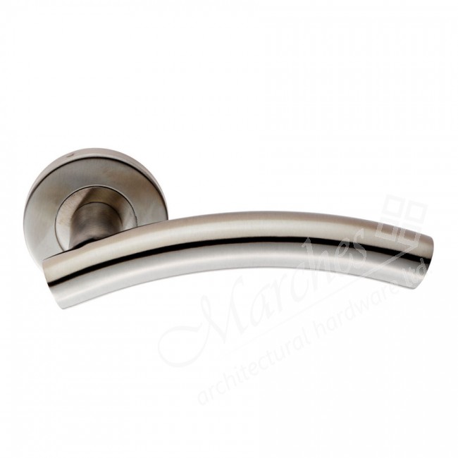 19mm Sprung Curved Lever Handle on Rose SSS - Lever Handles on Rose ...