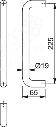 D Shaped Pull Handle 300mm - SSS (Grade 304) - Ironmongery - Marches ...