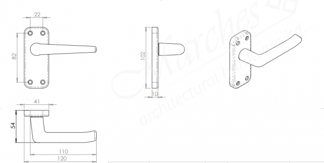 Face Fix Lever Latch Handle - SAA - Lever Handles on Backplate - Door ...